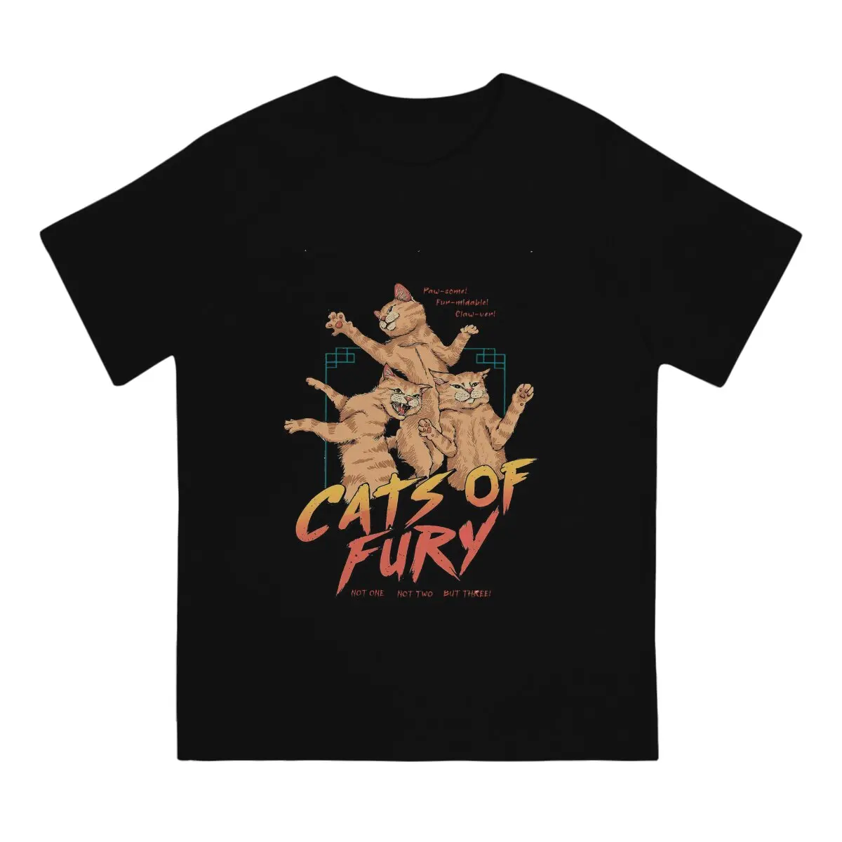 Japanese-Art-Creative-TShirt-for-Men-Cats-of-Fury-Round-Neck-Basic-T ...