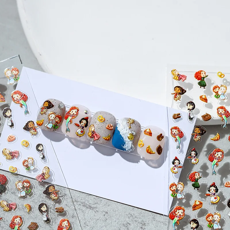 1 Sheet Beauty Adhesive Sliders For Nails Cartoon Design 2022 False ...