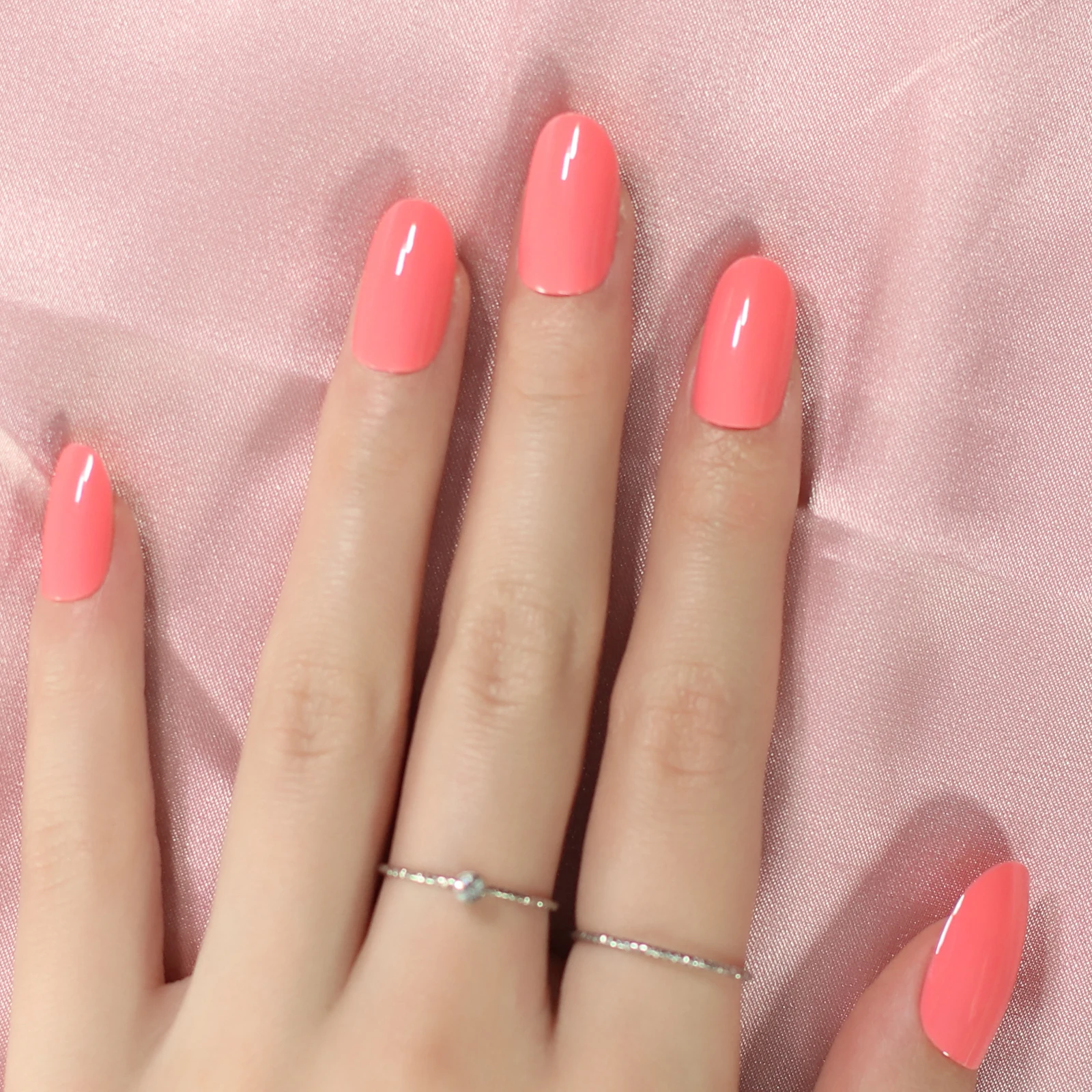 Coral Acrylic Nails