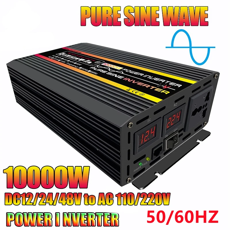 8000/10000w Lcd Display Solar Power Inverter 12v 24v To 110v/220v Pure ...