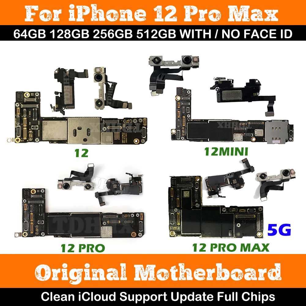 Original-Clean-iCloud-For-iPhone-12-Pro-Max-Motherboard-12MINI-Logic ...