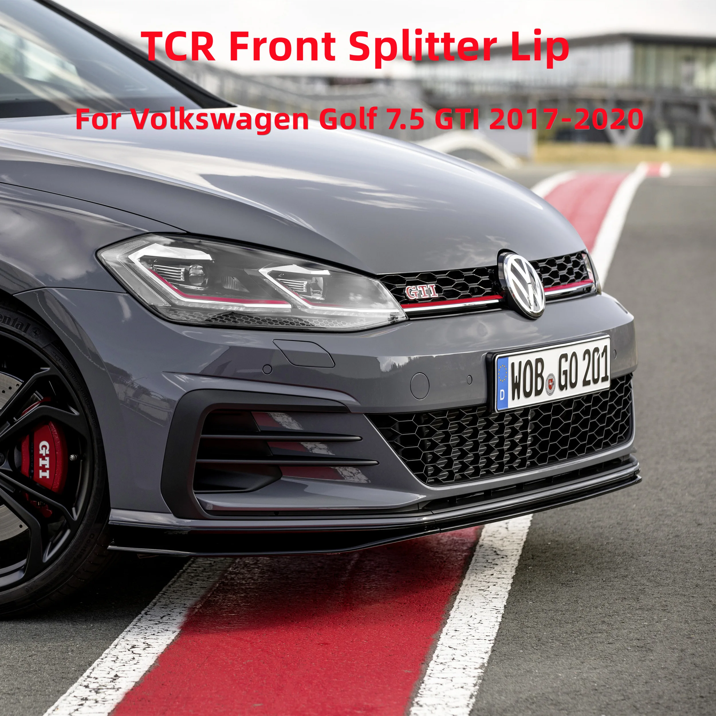 Gloss-Black-TCR-Front-Bumper-Splitter-Lip-Kits-For-Volkswagen-Golf-MK7 ...