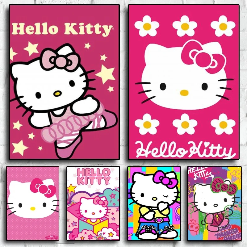 Canvas-Wall-Art-Hello-Kittys-Friends-Gifts-Picture-Hanging-Home-Room ...