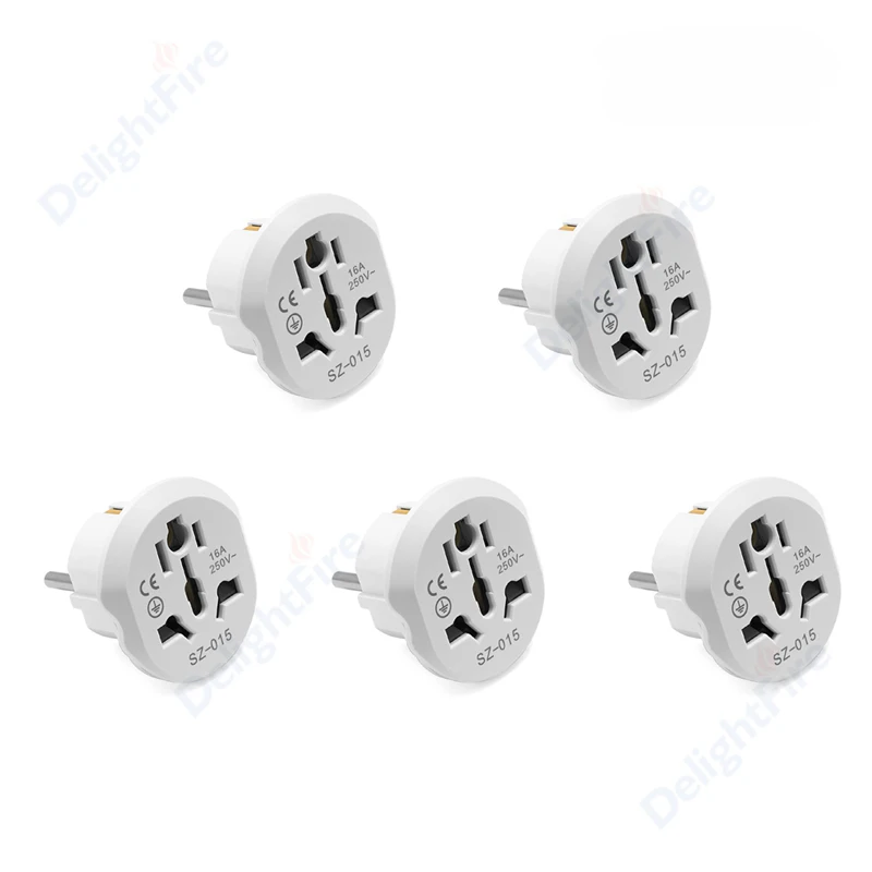 EU Plug Adapter 16A 250V EU Travel Adapter Converter 2 Round Socket High Quality Universal AU US ...