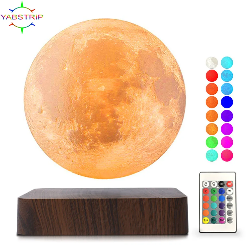 Creative-3D-Magnetic-Levitation-RGB-Moon-Lamp-Rotating-LED-Night-Light ...