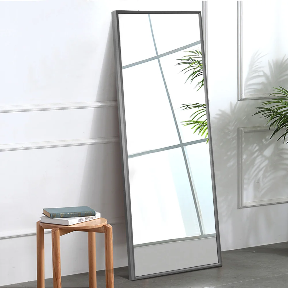 NeuType Full Length Rectangular Standing Floor Mirror with Aluminum ...