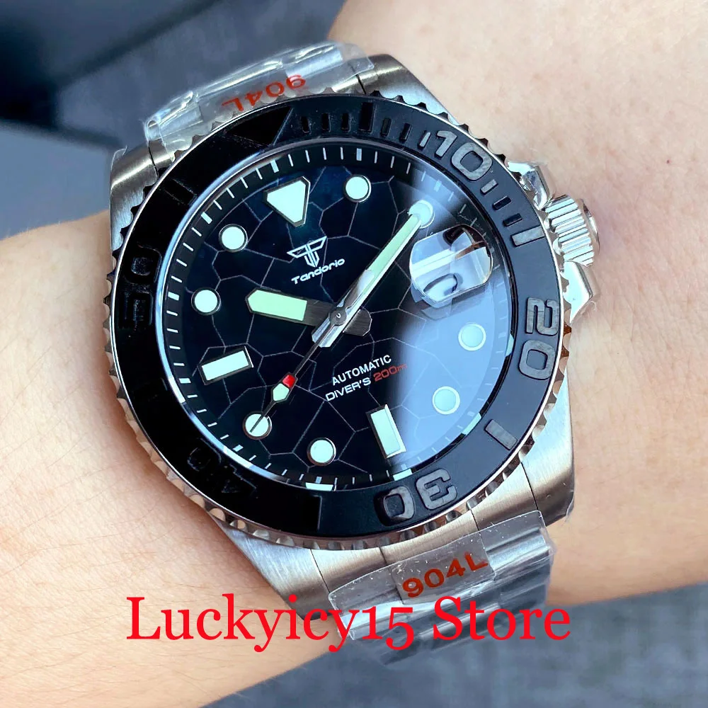 Tandorio-40MM-200m-Water-Resistance-Black-MOP-Texture-Dial-Chapter-Ring ...