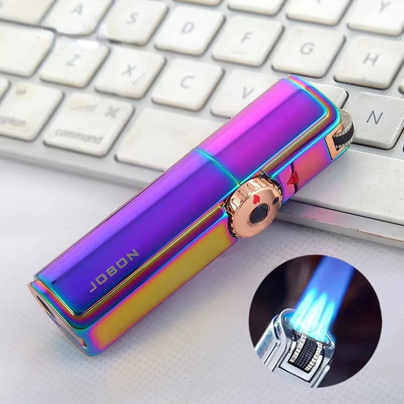 Jobon Powerful Turbo Gas Blue Flame Lighter Metal Windproof Torch ...
