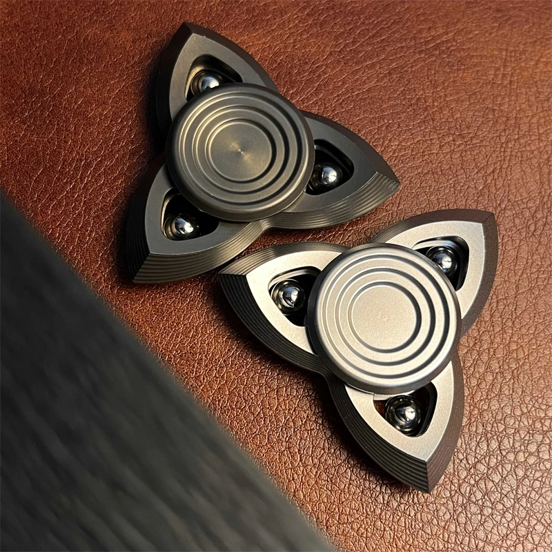 Unique-Three-leaf-Fidget-Spinner-EDC-Stainless-Steel-Stonewashed-Hand ...
