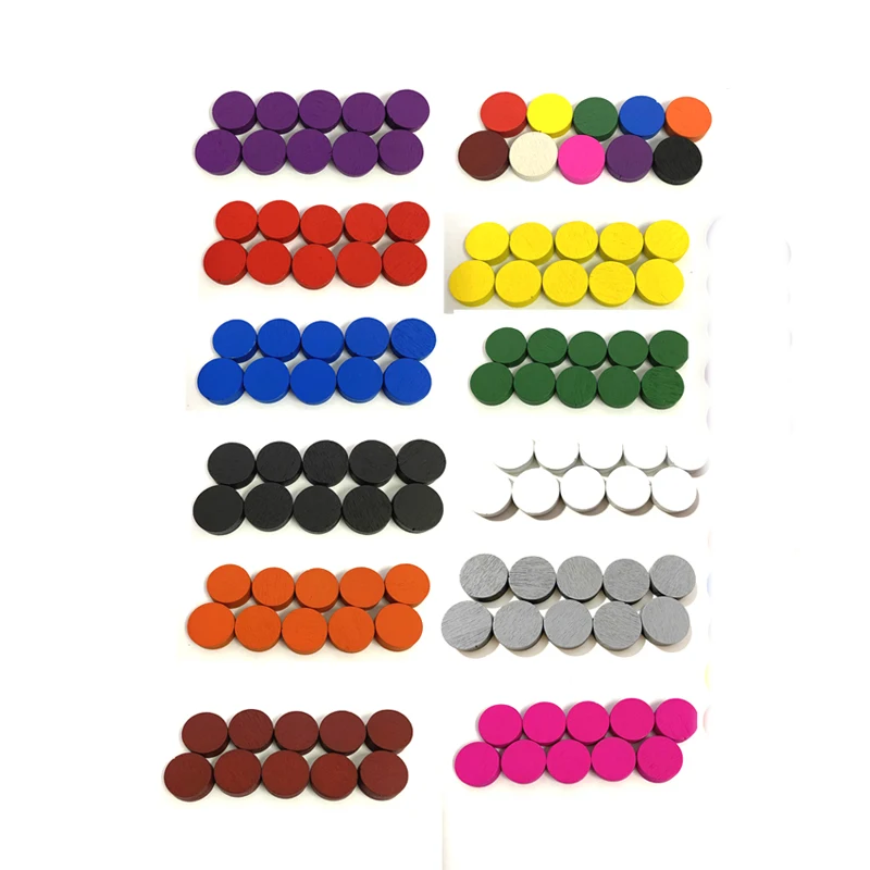 100PCS-Game-token-10-5MM-Disc-Wooden-Game-Pieces-Pawn-Chess-Boardgame ...