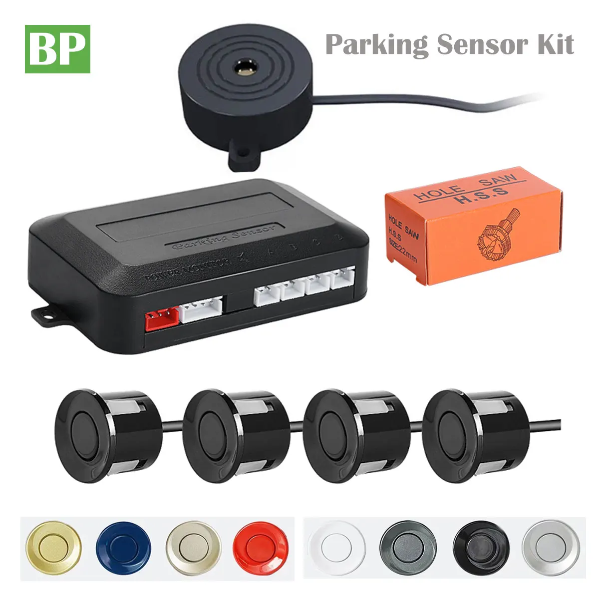CarPro 12V 22mm Car Parking Sensor Kit Universal 4 Sensors Buzzer ...