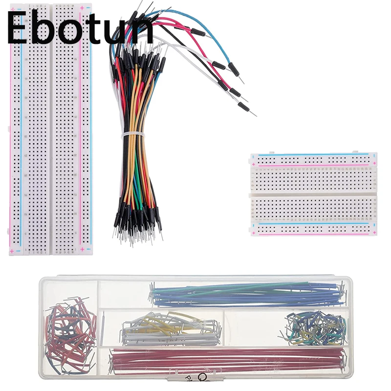 Breadboard-Kit-with-Power-Supply-Module-Jumper-Wires-Battery-Clip-830 ...