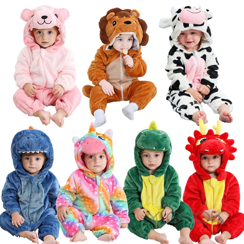 Babi-Girl-Clothes-Winter-Flannel-Baby-Jumpsuit-One-Piece-Hooded-Animal ...