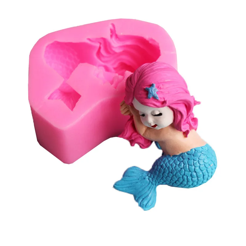 Sleeping-Mermaid-Molding-Silicone-Mold-Fondant-Cake-Decor-Diy-Baking ...