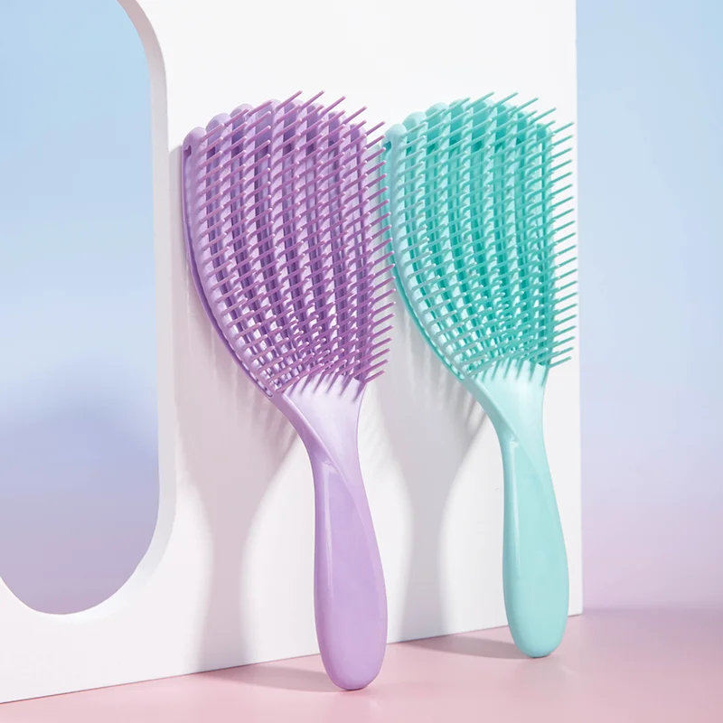 Shell-shaped Massage Hair Brush Wide Teeth Hollow Out Comb Anti-static ...