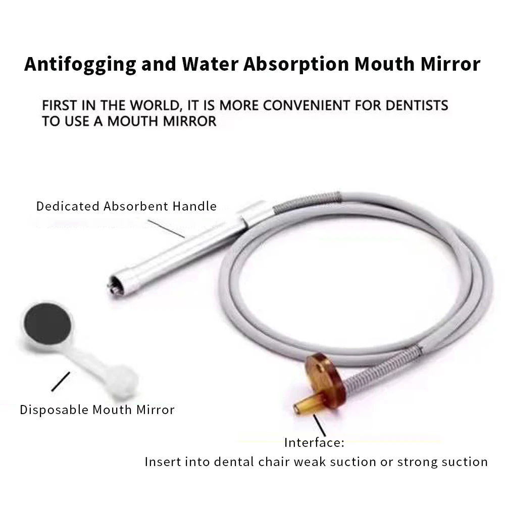 Dental Mirror With Suction Aspirator Disposable Antifog Mirror Water ...