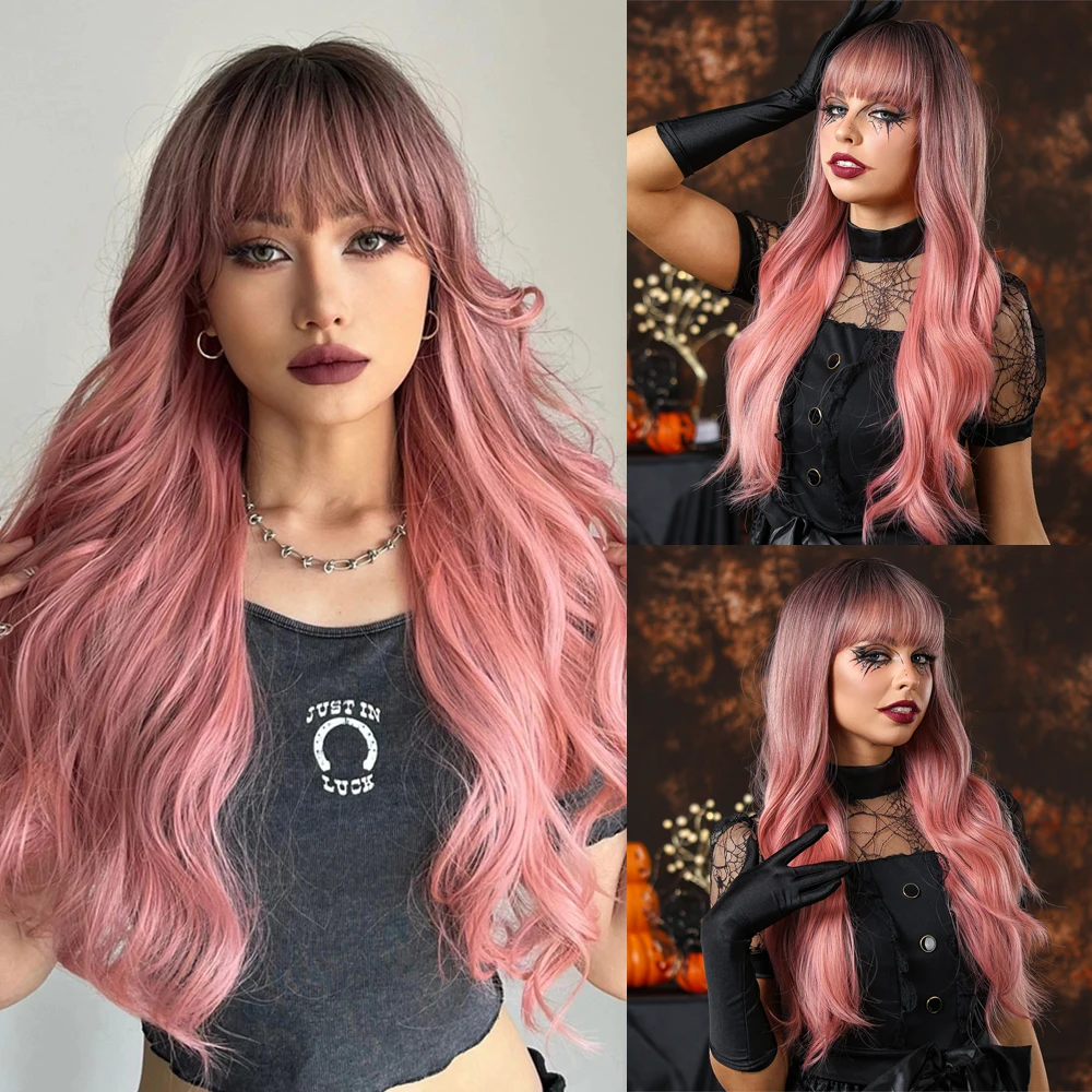 Pink-Cute-Wigs-Long-Wavy-Synthetic-Hair-Wig-With-Bangs-Pink-Natural-Wave-Fake-Hair-for.jpg
