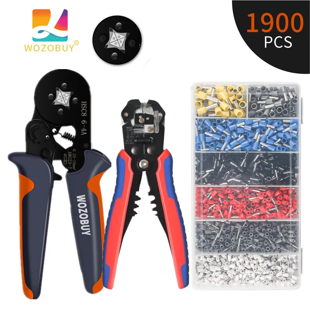 Wozobuy Electrician Crimping Tool Kit - Multifunctional Wire Stripper Set Hsc8 6-6/6-4 Pliers ...