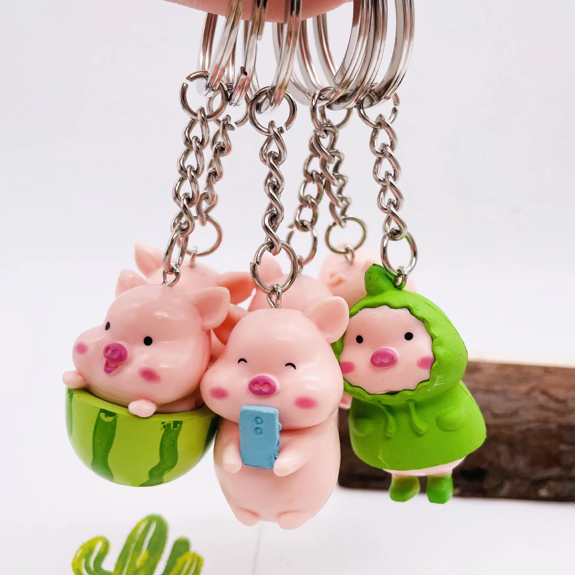 Kawaii-Raincoat-Piggy-Keychain-PVC-Cute-Pig-Doll-Car-Key-Chains-Lovely ...