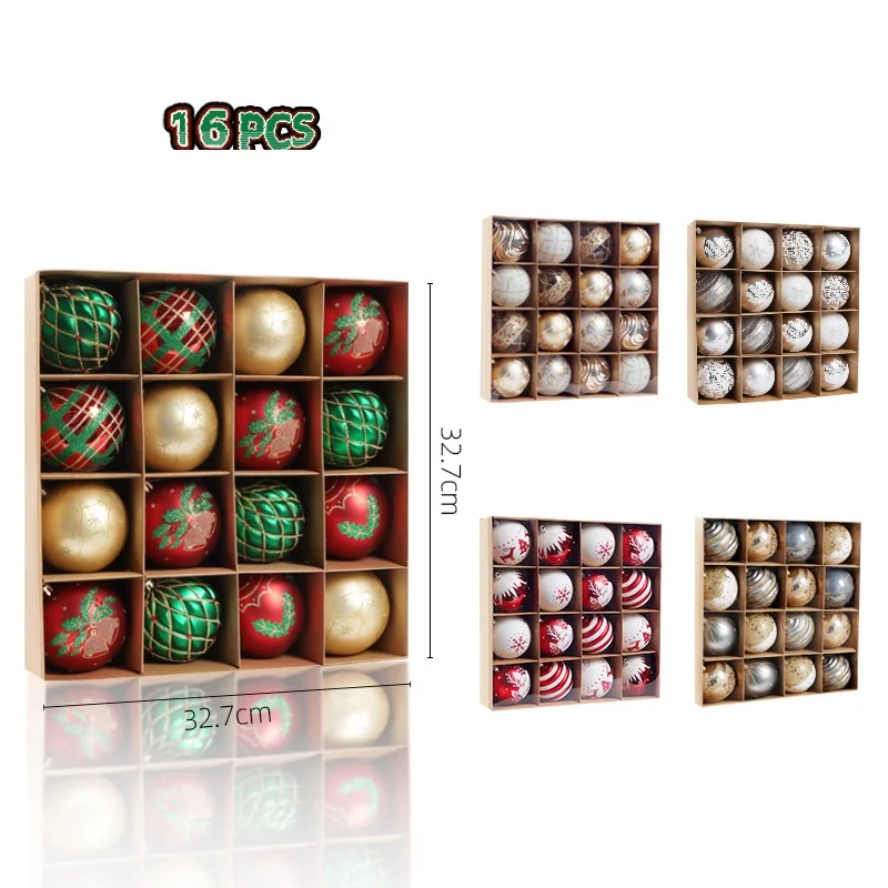 Hand-Painted Plastic Christmas Ball, Round Baubles, Xmas Ornaments ...