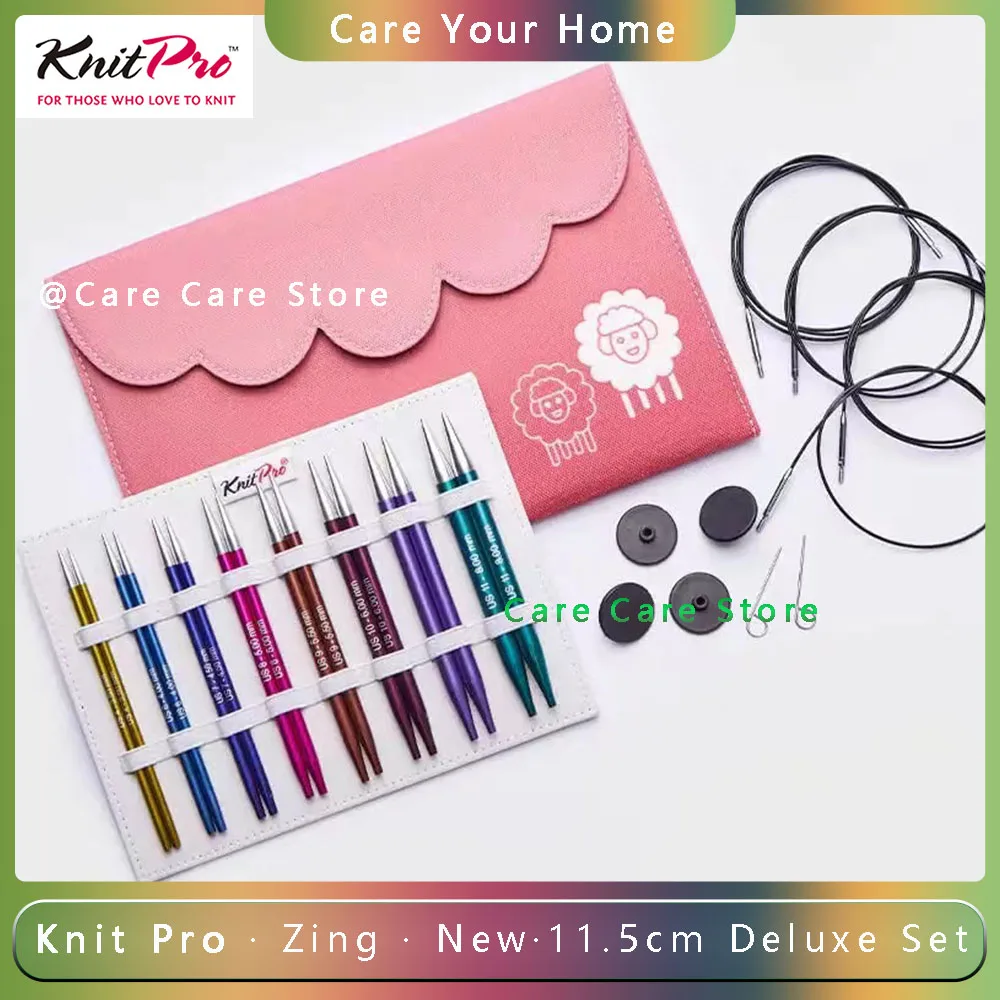 Knitpro-Zing-Deluxe-Conjunto-de-Agulhas-Circulares-Intercambi-veis-Girat-ria-Remov-vel-Kit ...