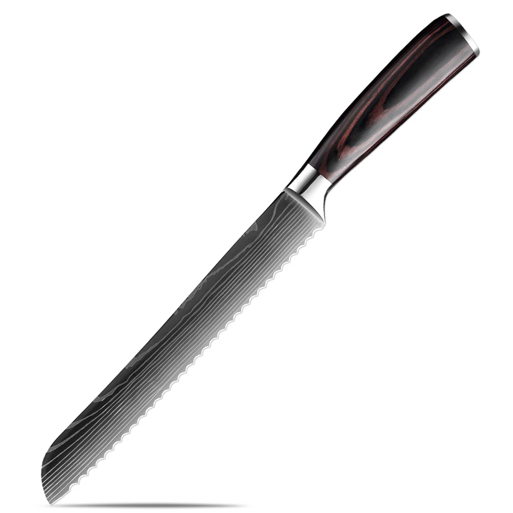 8-Inch-Serrated-Bread-Knife-Damascus-Laser-Pattern-Steel-Bread-Knife ...