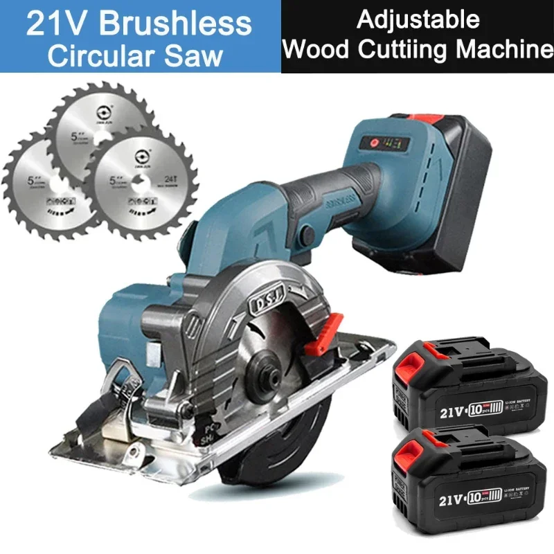 5inch-21V-Brushless-Circular-Saw-125mm-Cordless-Electric-Saw-Adjustable ...