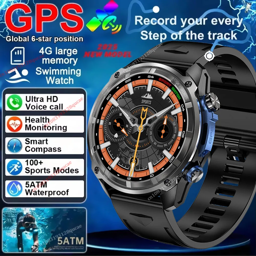 2025 New GPS SmartWatch Offline Maps 4GB Memory Video Player Compass ...