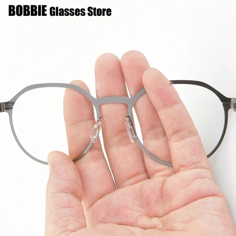 Simple-Fashion-Polygon-Round-Optical-Eyeglasses-Light-Thin-Screwless ...