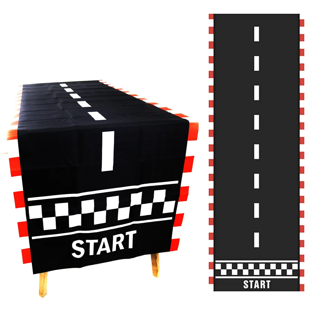 Racing-Car-Party-Racetrack-Floor-Ground-Table-Runner-Black-Race-Track ...