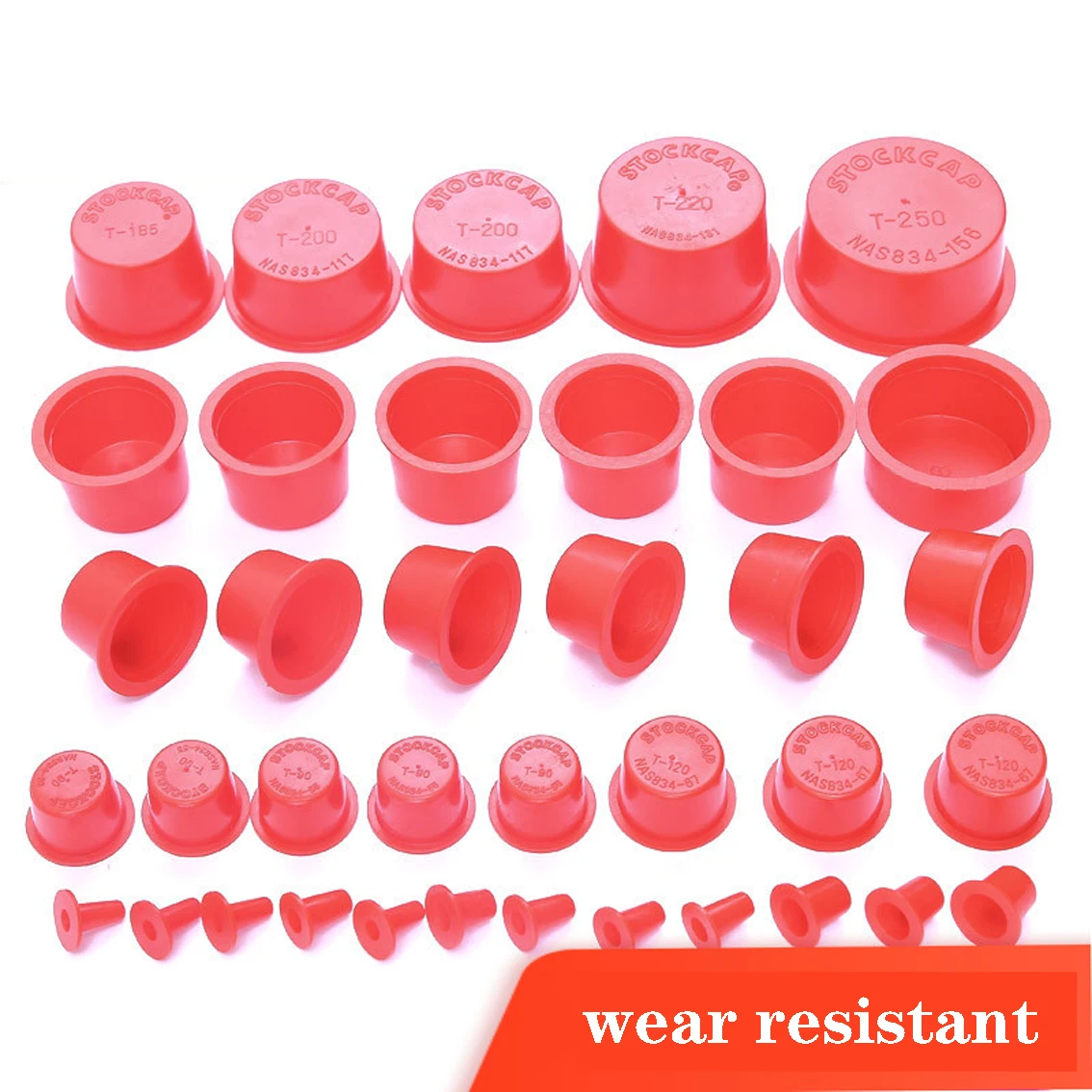 Red-Conical-Plastic-Plug-Head-Round-Pipe-Hole-Blind-end-Threaded-Hole ...