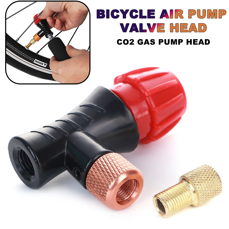 Bicycle Air Pump Valve Head Inflator Adapter CO2 Gas Pump Head Fast ...
