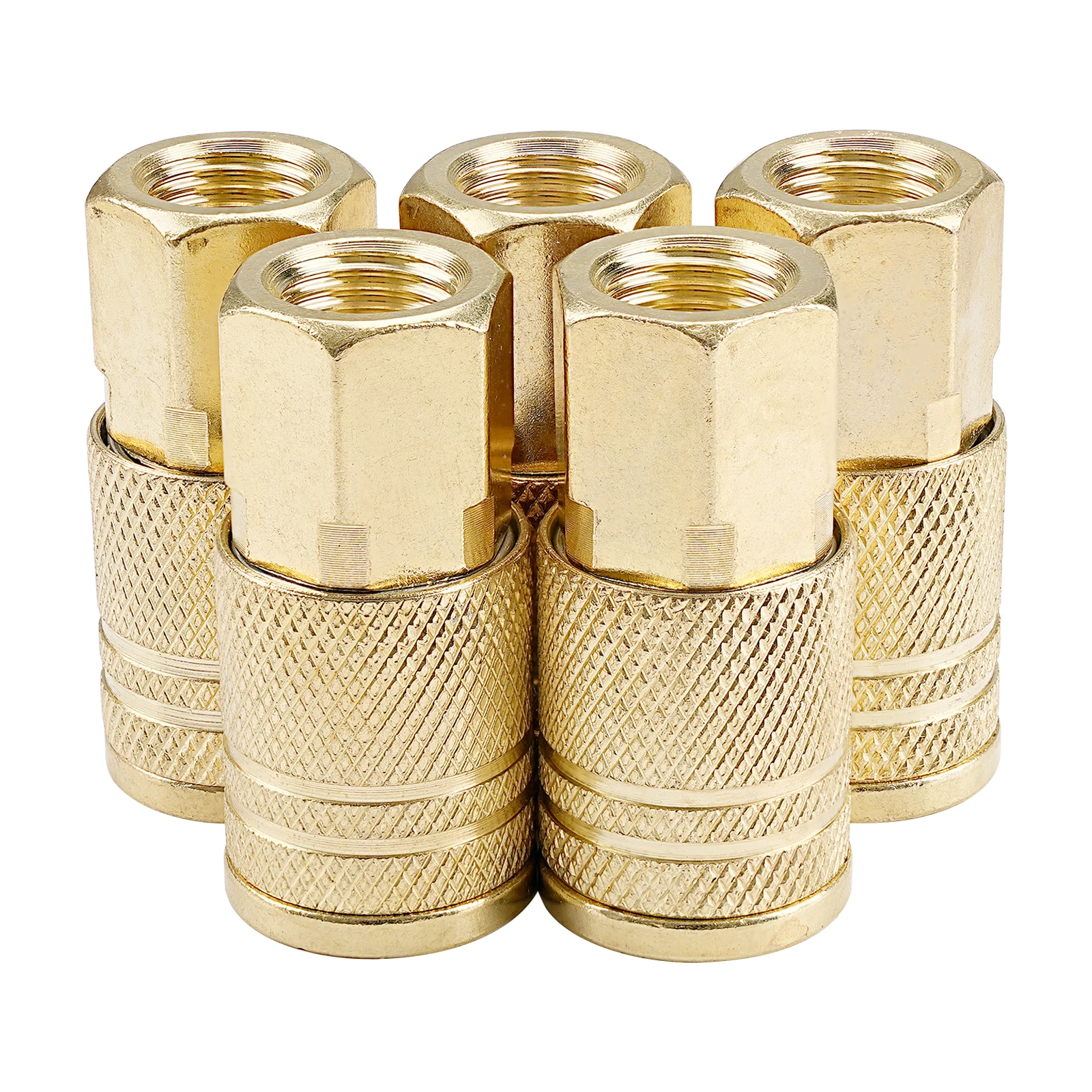Solid Brass 1/4" NPT Pneumatic Fitting Air Line Quick Coupling ...