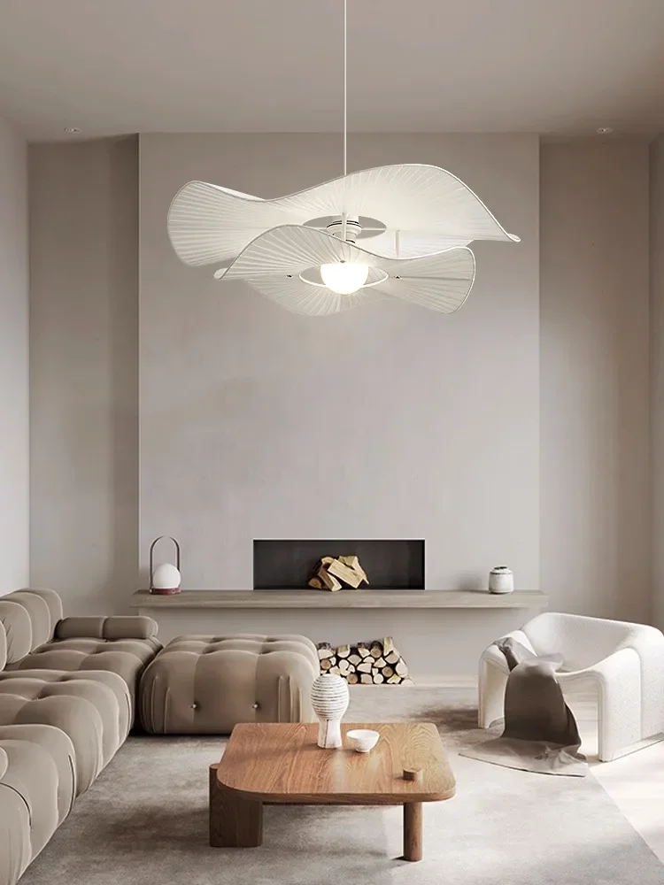 Modern-Cream-Style-Fabric-Led-Pendant-Lights-For-Living-Room-Bedroom ...