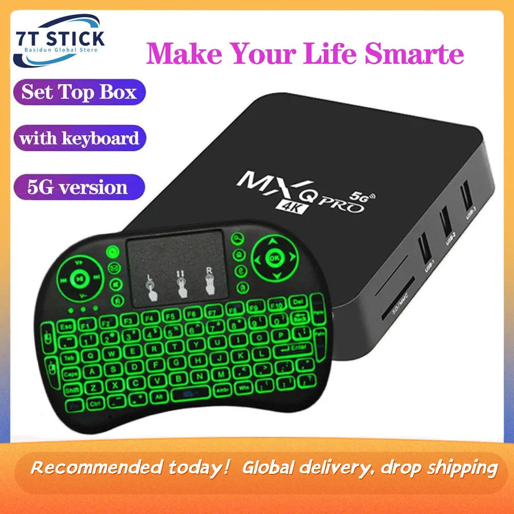 New Mxq Pro 4k Smart Tv Box Android 10 Rk3128 Media Player 16g 256g ...