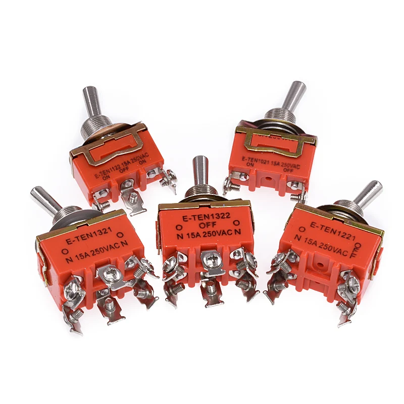 E TEN1021 1121 1122 1221 1322 1321 1322 토글 스위치, 로커 토글 스위치 15A 250VAC, 2 ...