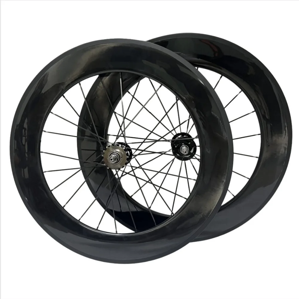 700C Track/fixed Gear Bike Carbon Wheels 23/25mm Width 88mm Depth ...