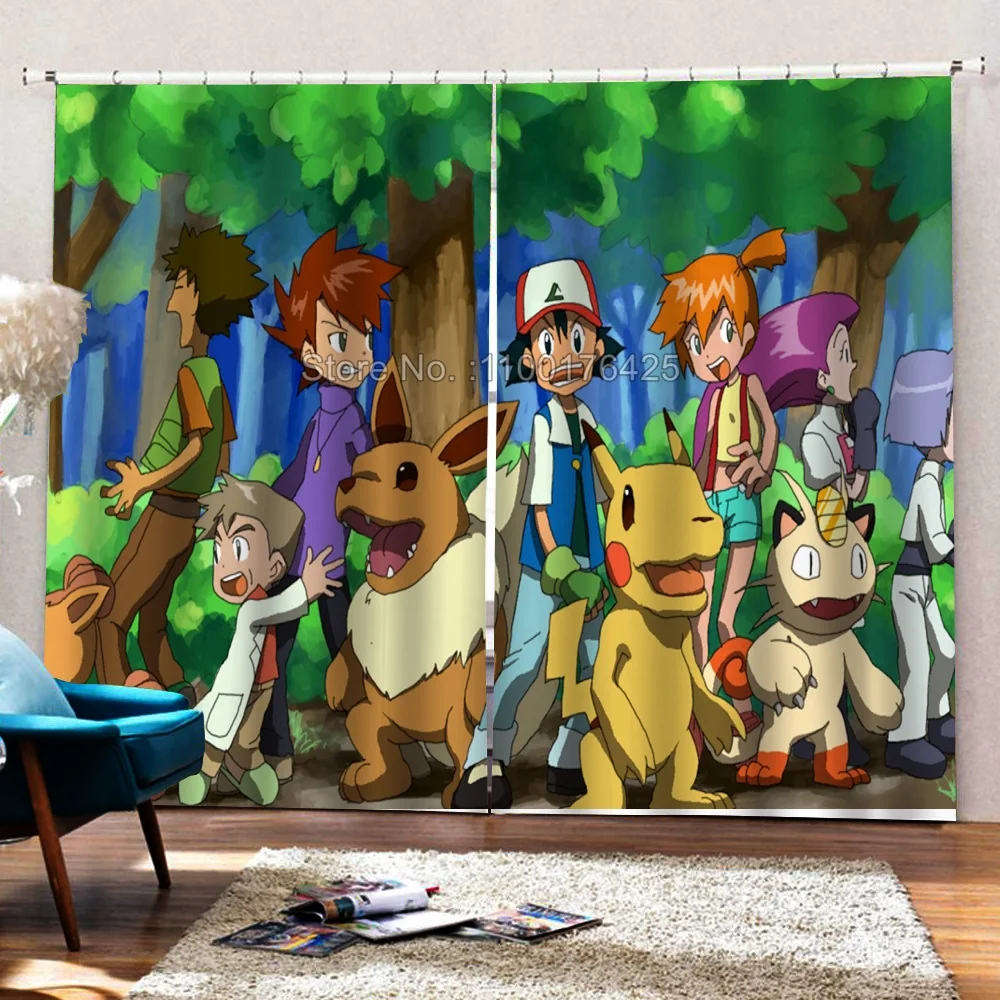 Printed-Pokemon-Pikachu-Blackout-Curtain-Shade-Window-Bedroom-Living ...