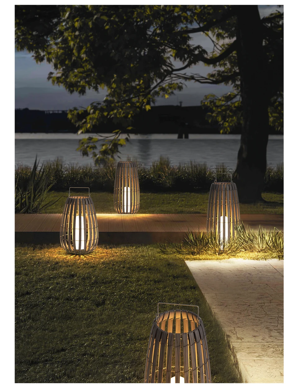 Lina Rattan Portable Lantern LED Lights – NYRALONDON
