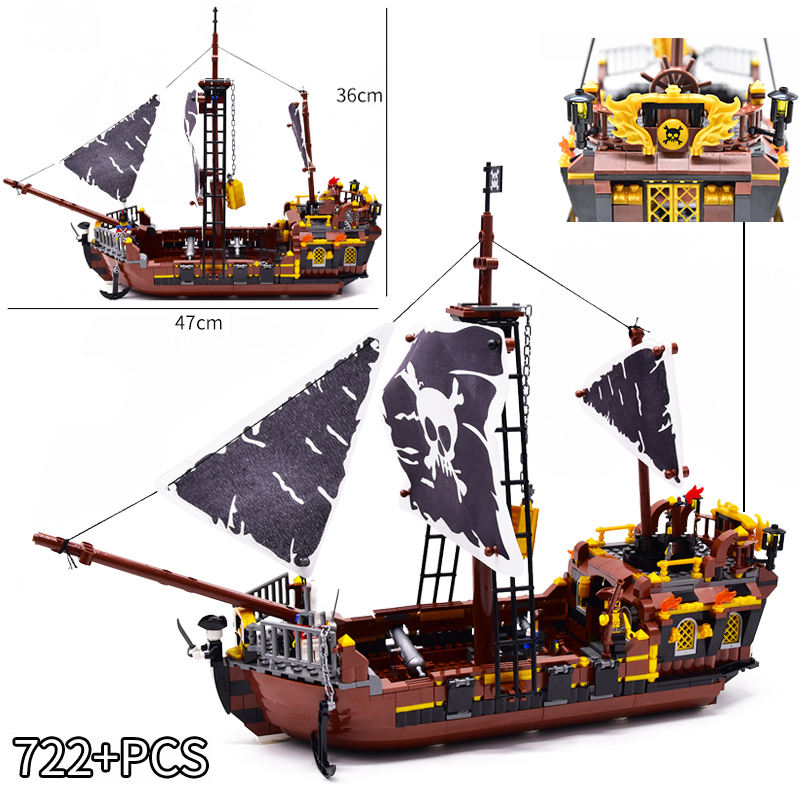 1484pcs+8Dolls one piece pirates ship thousand sunny boat Model ...