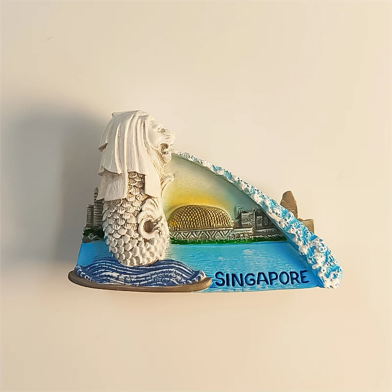 Resin-Refrigerator-Sticker-Singapore-3D-Merlion-Fountain-Refrigerator ...