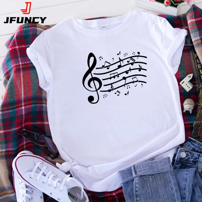 Music Shirt Tops Women | Women Music Graphic Tees | Music Shirt Notes ...