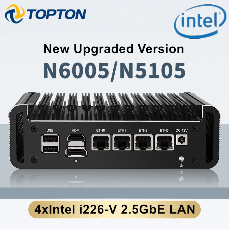 New 4x Intel i226 V 2.5G Firewall Mini PC Pentium N6005 N5105 Quad Core ...