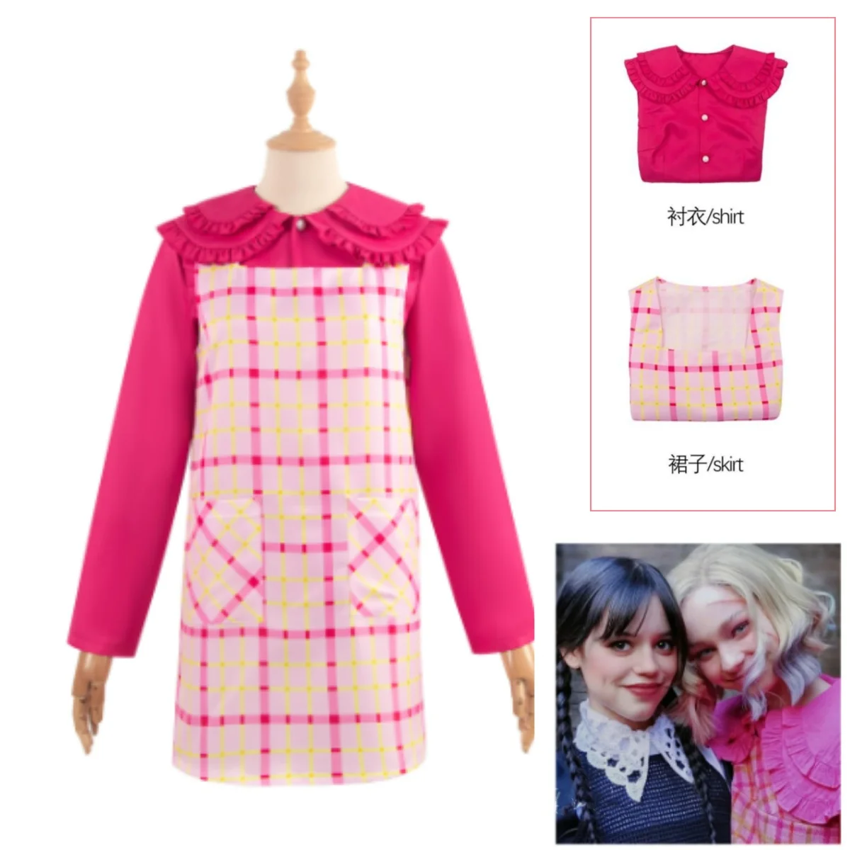 Adult-Kids-Wednesday-Addams-Enid-Sinclair-Cosplay-Costume-Dress-Coat ...