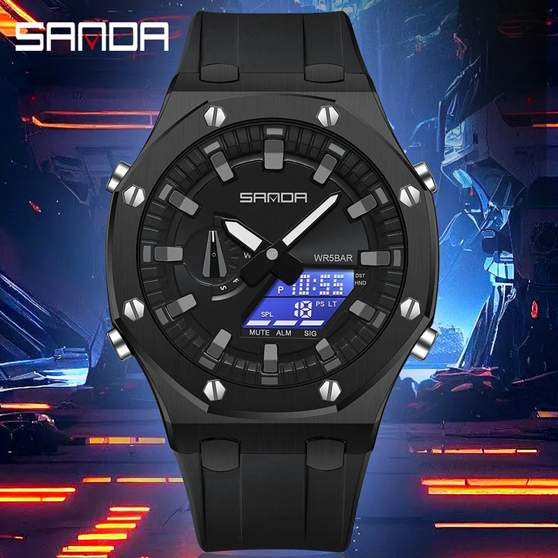 SANDA-3309-Outdoor-Sports-Men-s-LED-Digital-Watches-Military-Waterproof ...