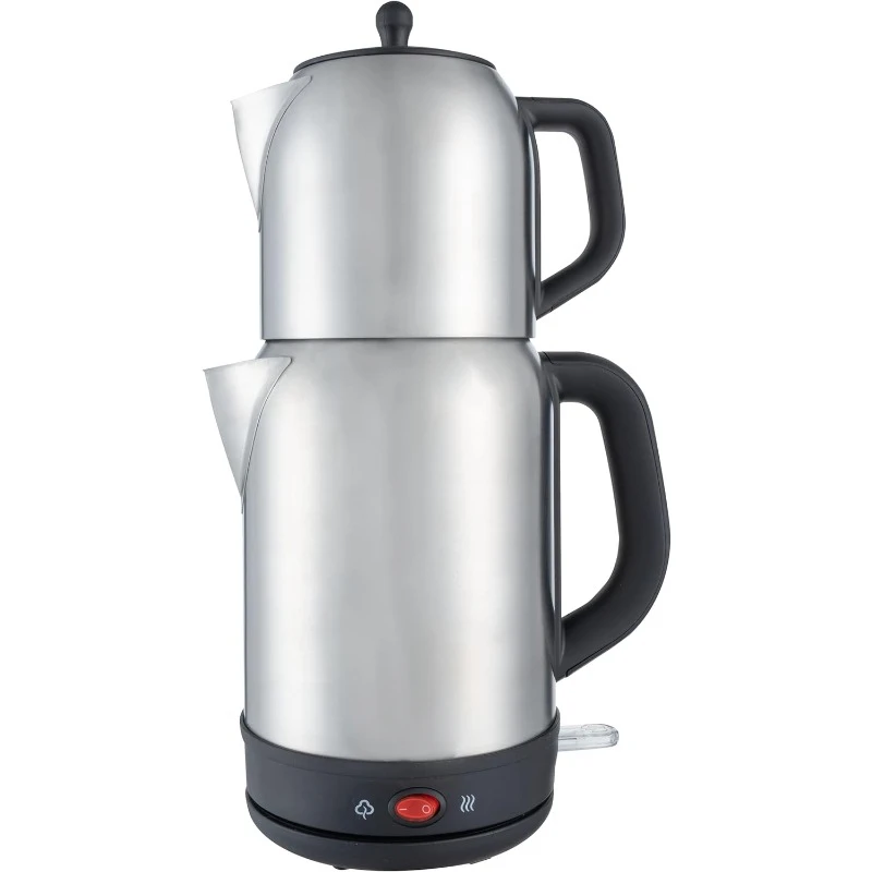 Electric-Turkish-Tea-Maker-Stainless-Steel-120V-Double-Pot-Kettle ...