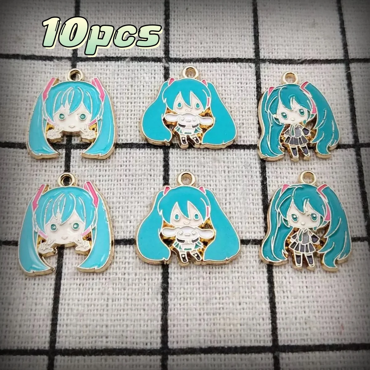 Hatsune Miku peripherals, cute girl anime, dolls, pendants, DIY alloy ...