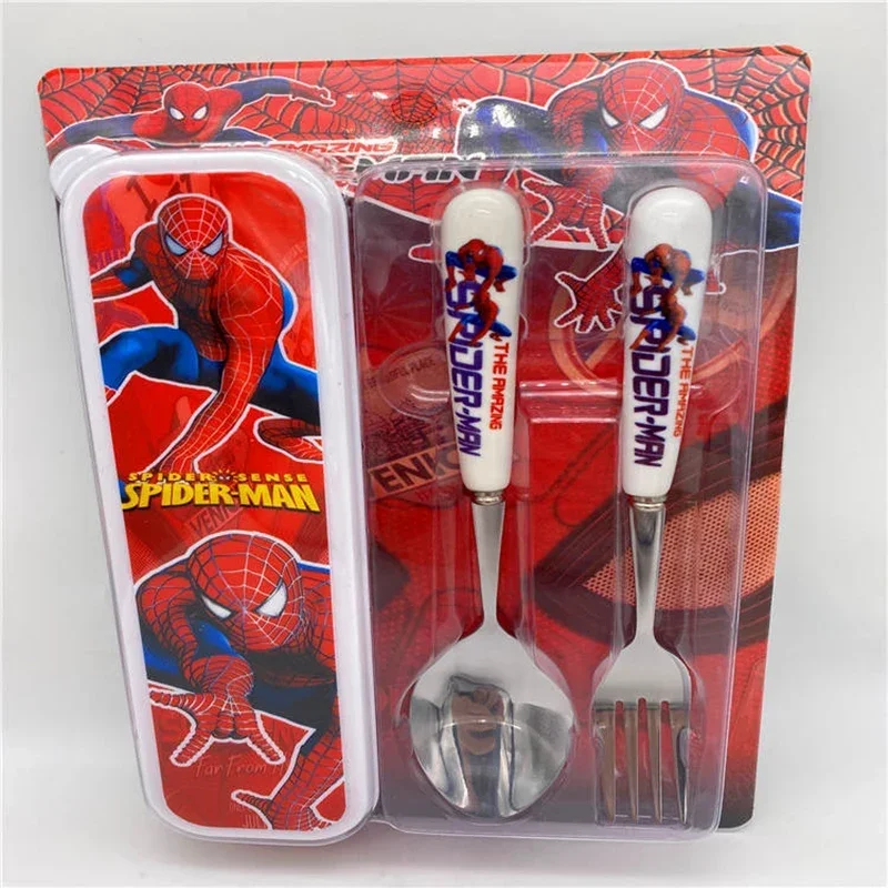 Spiderman-Children-Stainless-Steel-Tableware-Spoon-Suit-Anime-Figure ...
