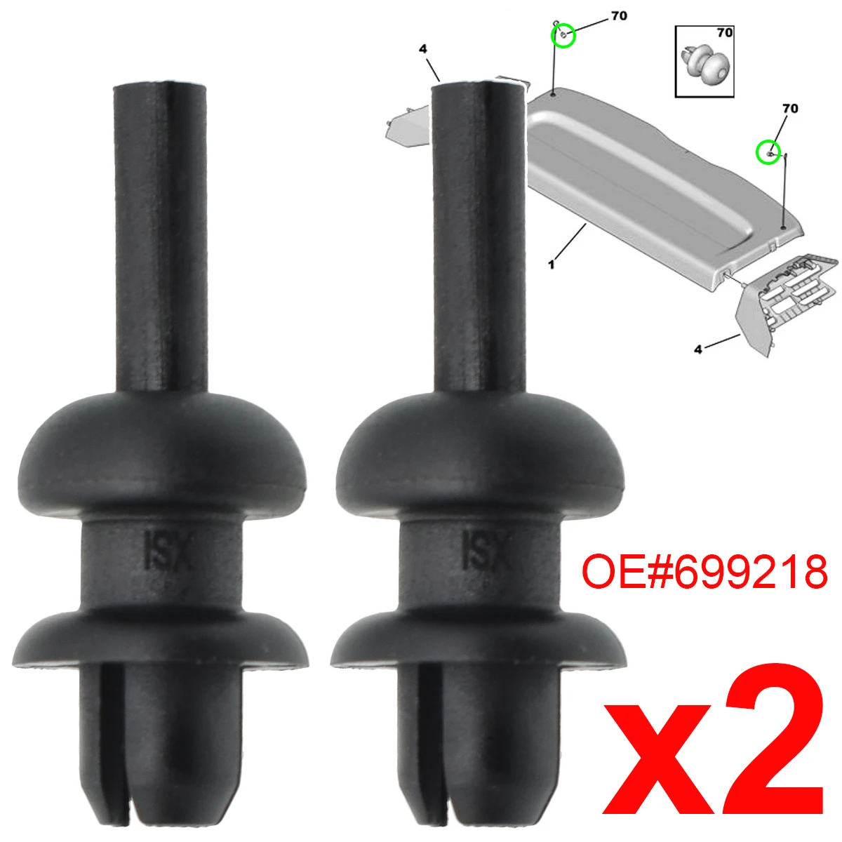 2PCS-Car-Parcel-Shelf-Clips-For-CITROEN-SAXO-C2-C3-XSARA-Picasso-DS3-XM ...