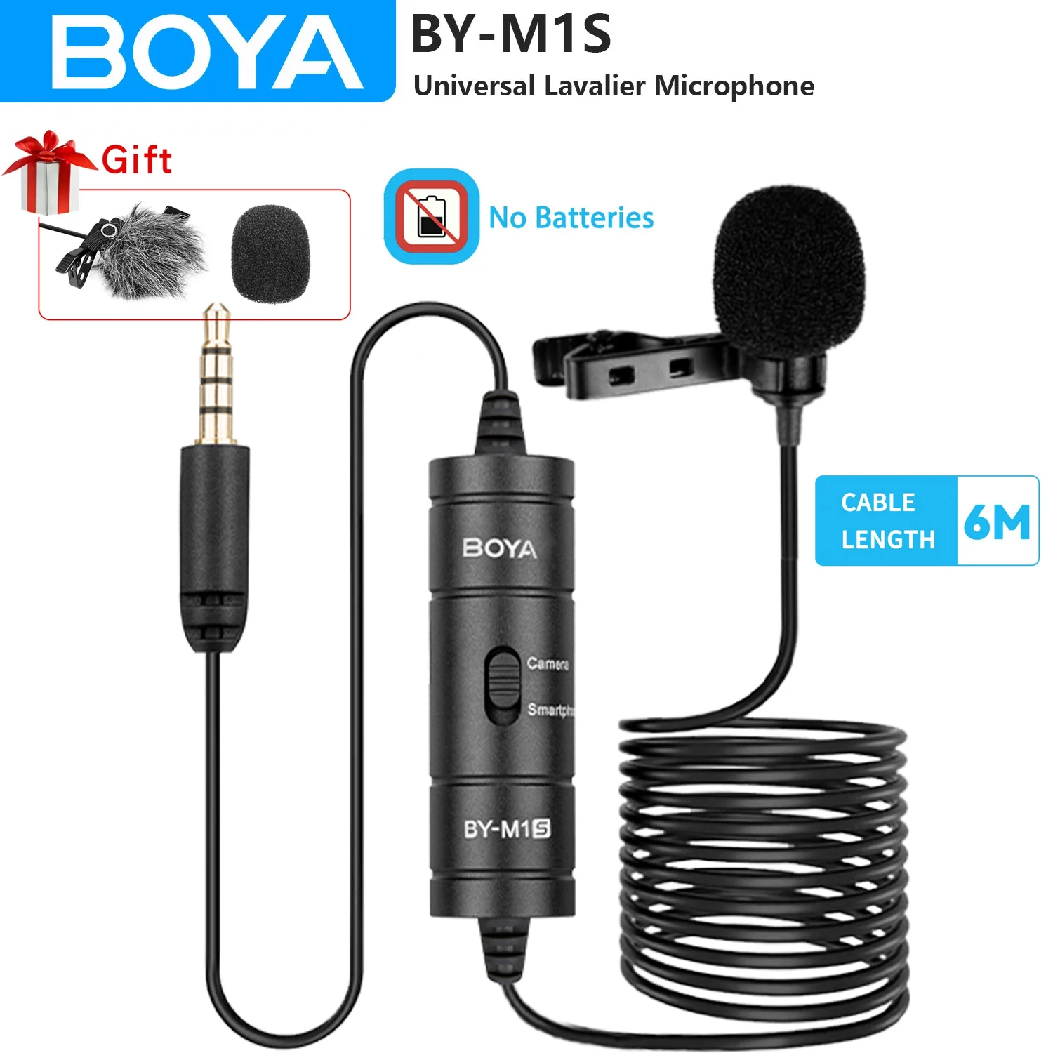 BOYA-BY-M1S-Lavalier-Lapel-Microphone-for-iPhone-Mobile-Smartphone-PC-Computer-Android-DSLR ...